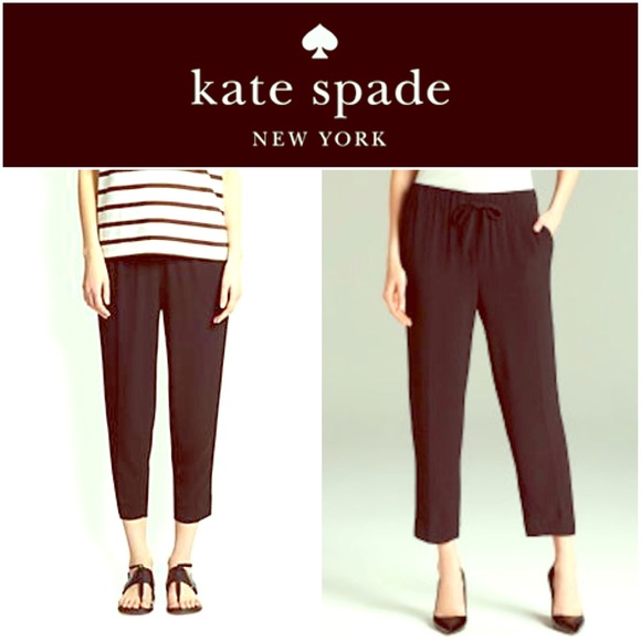 kate spade | Pants & Jumpsuits | Kate Spade New York Black Lounge Pants ...